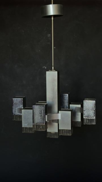 Люстра с кубическими плафонами Gaetano Sciolari (Италия, 1960–1970-е гг.)