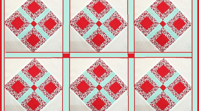 Простой лоскутный блок "Роза Тюдоров" - КРАСИВО! 👍