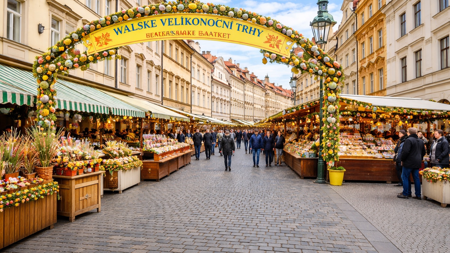 ⭐ Прага. Пасхальный рынок — Гавельский рынок и Вацлавская площадь 2026 | Чехия 4K