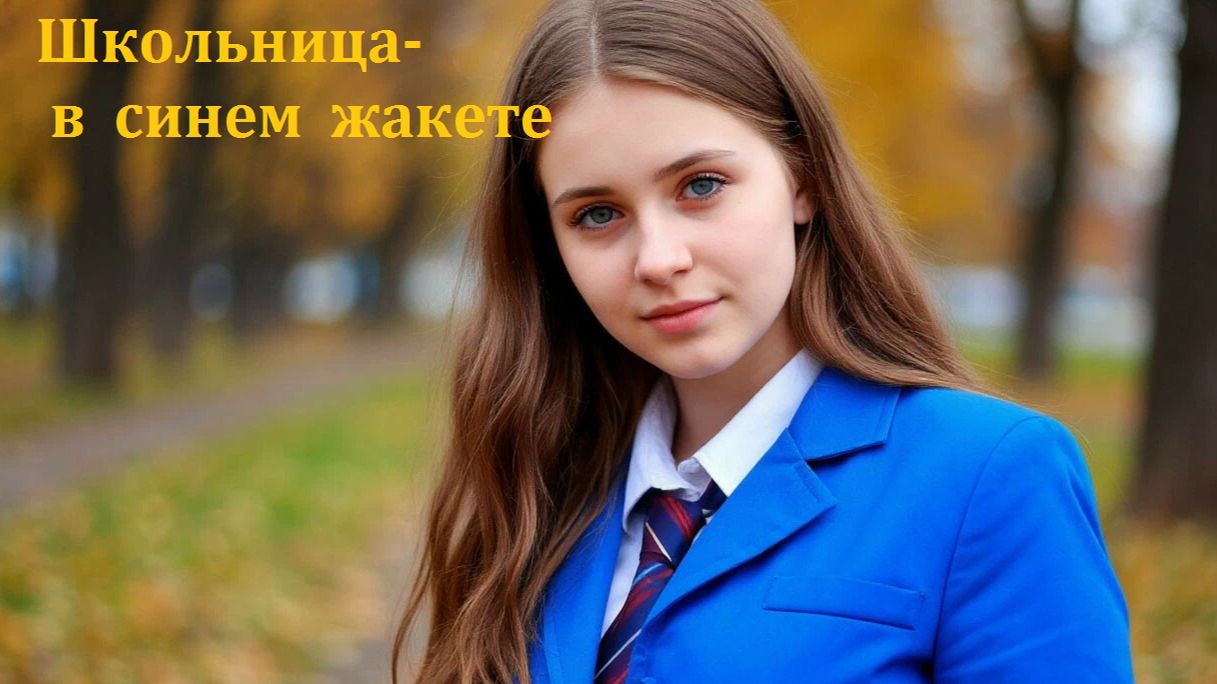 Школьница- 3Д модель в  синем  жакете