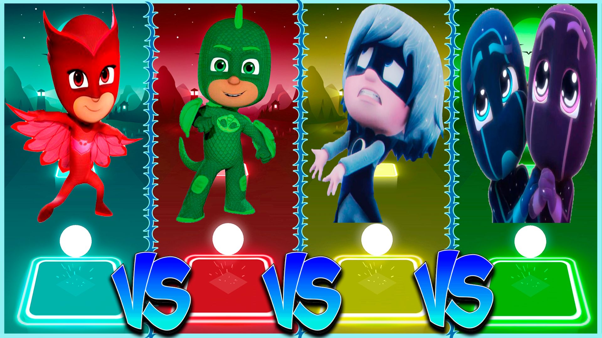 Герои в масках ⚡️ Coffin Dance в Tiles Hop lvl 23 - Мультик PJ Masks