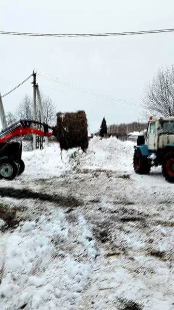Сено есть, а проехать нельзя. Выручил соседей! 🚜🙏