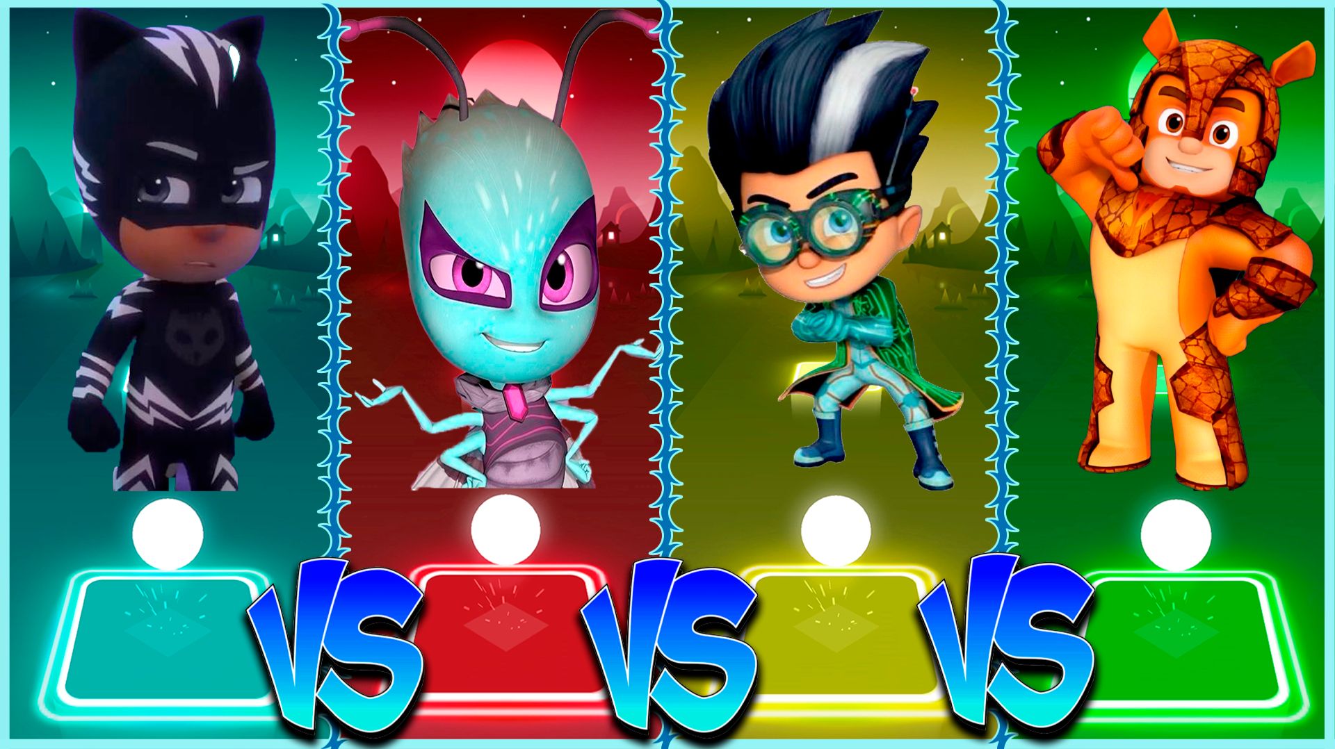 Герои в масках ⚡️ Coffin Dance в Tiles Hop lvl 25 - Мультик PJ Masks