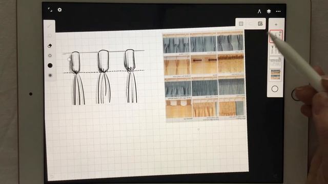 Infinite Painter. Рисуем шторные ленты. Работа со слоями и ассистентом рисования