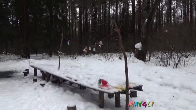 Лесное чудовище, ледяной дом.