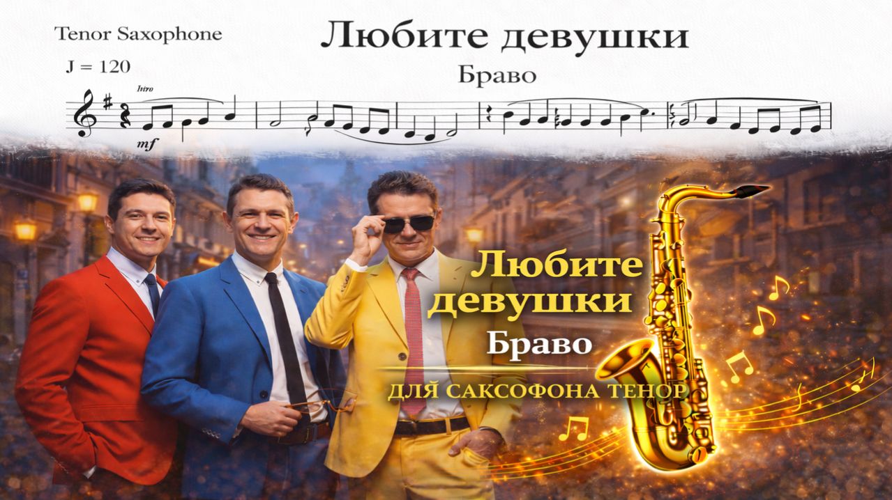 🎷 Sax Tenor — Любите девушки (Браво) | Видеоминус