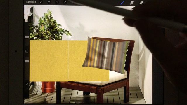 Procreate. Меняем чехлы на садовой и уличной мебели. Часть 2 - Кресло-шезлонг