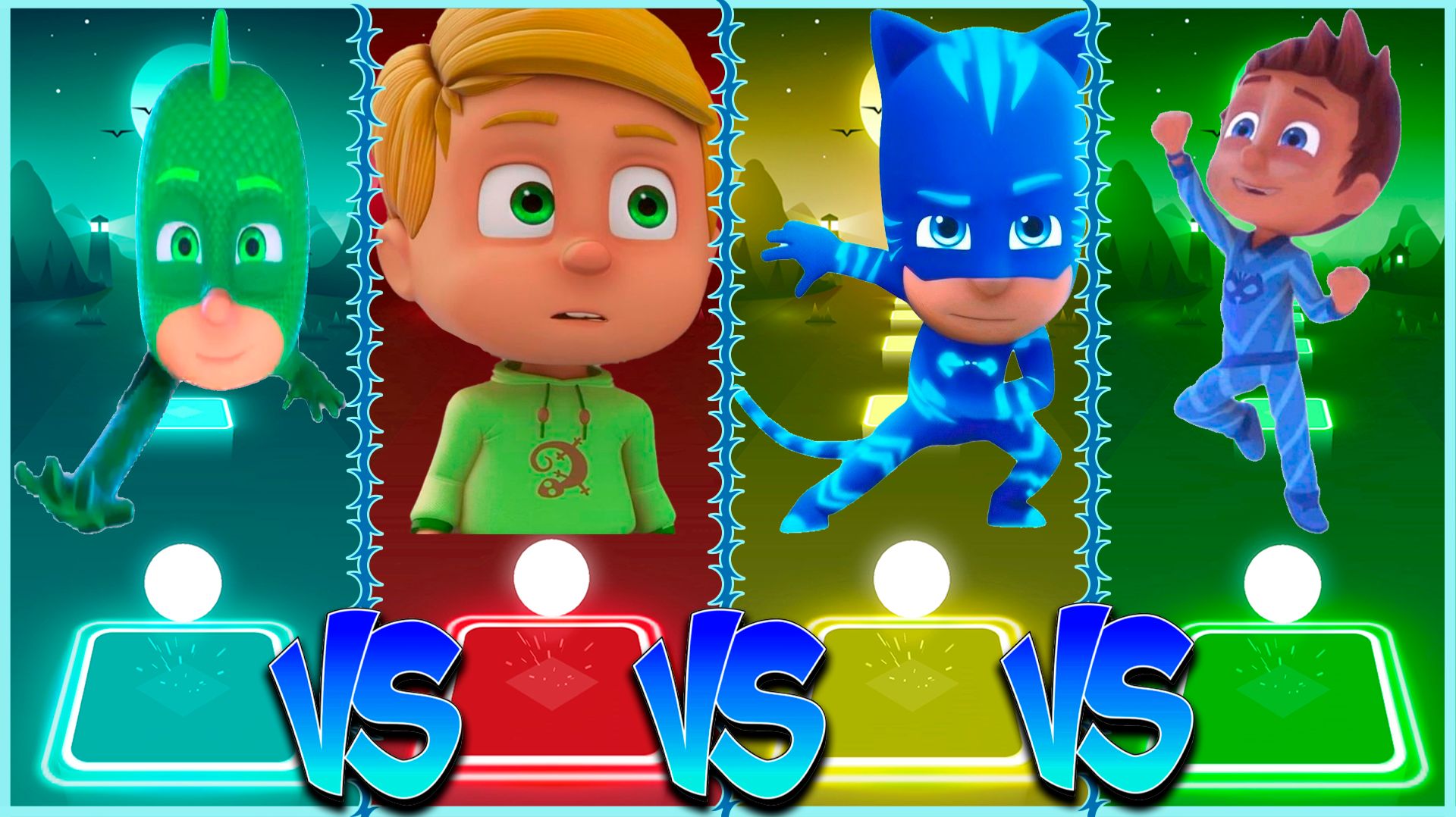 Герои в масках ⚡️ Coffin Dance в Tiles Hop lvl 22 - Мультик PJ Masks