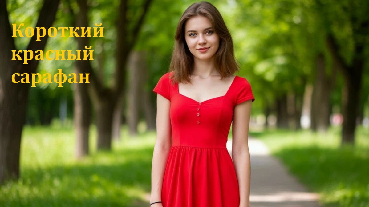 Короткий красный сарафан- 3д модель
