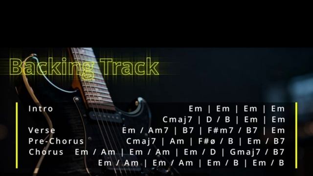 Wine Move Pop Rock Guitar Backing Track in Em