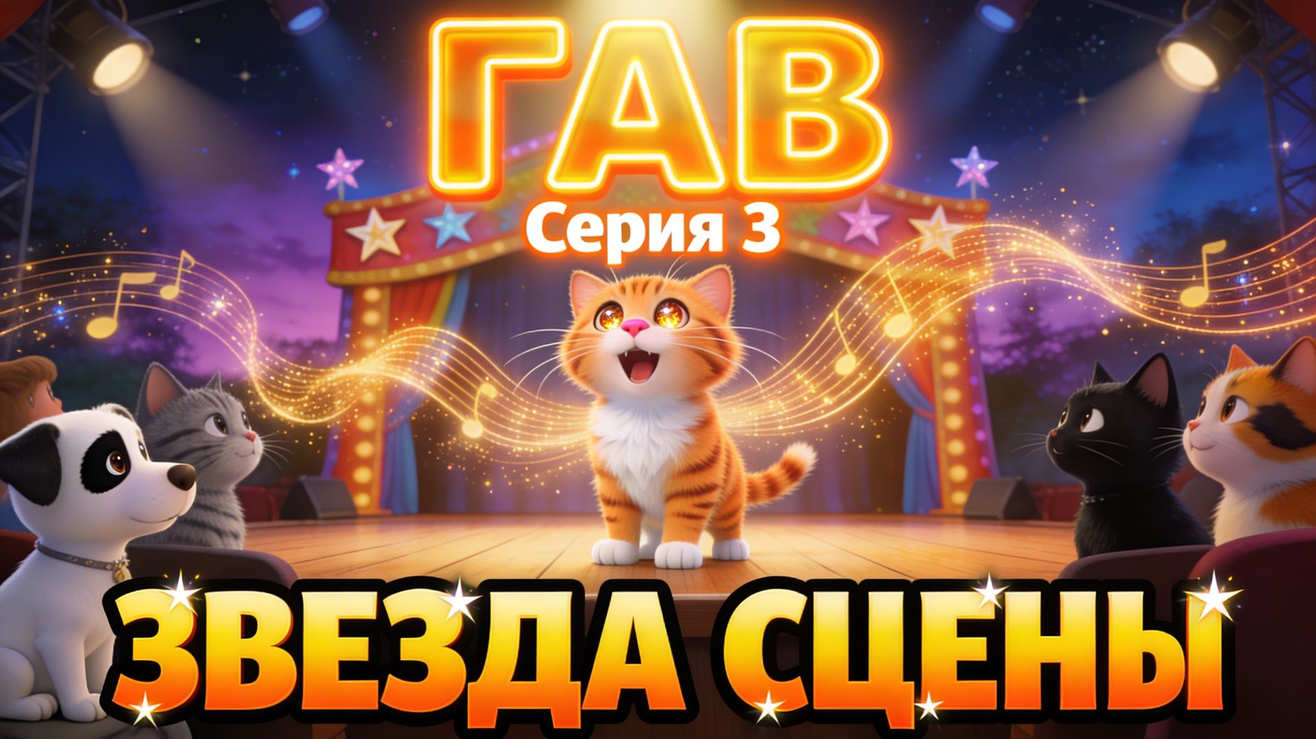 Мультфильм Котёнок Гав - 3 серия! Конкурс талантов