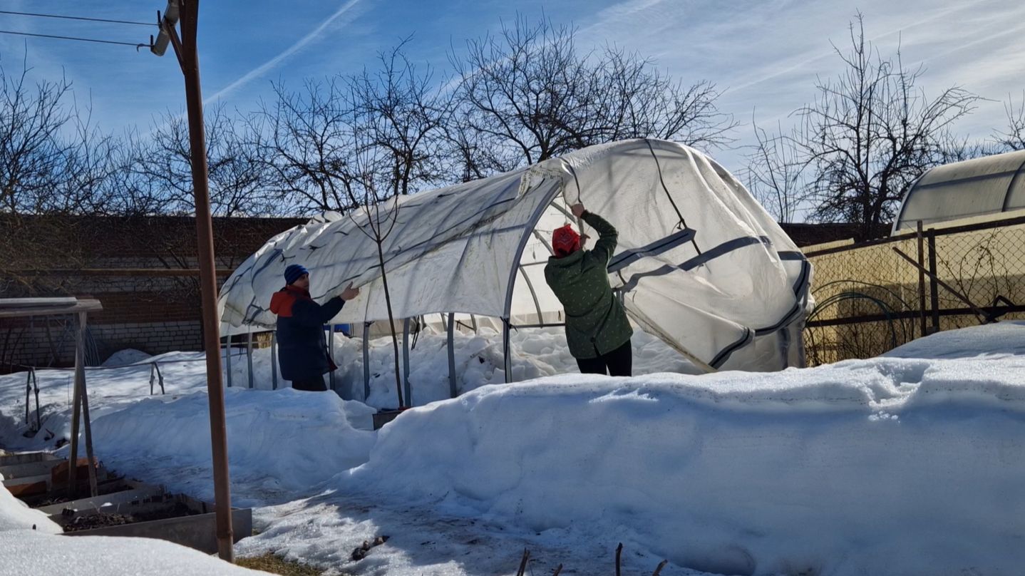 Зачехлили теплицу, большое дело сделали! Теплица-чехол.