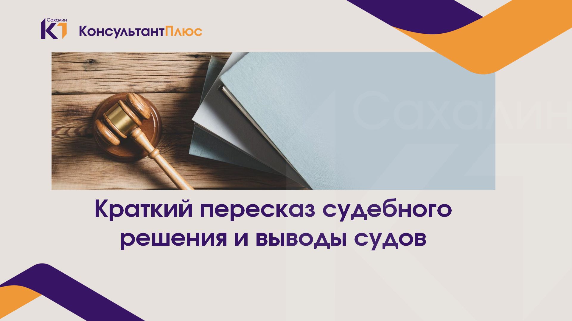 Новинка! Краткий пересказ судебного решения и выводы судов