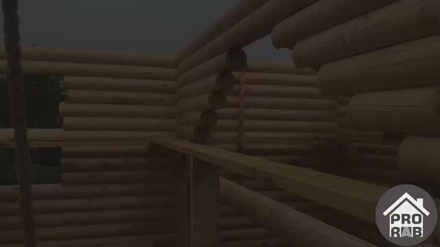 Процесс строительства дом 8х7.5 из оцилиндрованного бревна 200 диаметра от компании ПРОРАБ