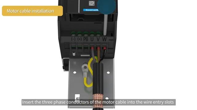 GD28_INVT_ VFD Cable and shield bracket installation (Frames ABC)