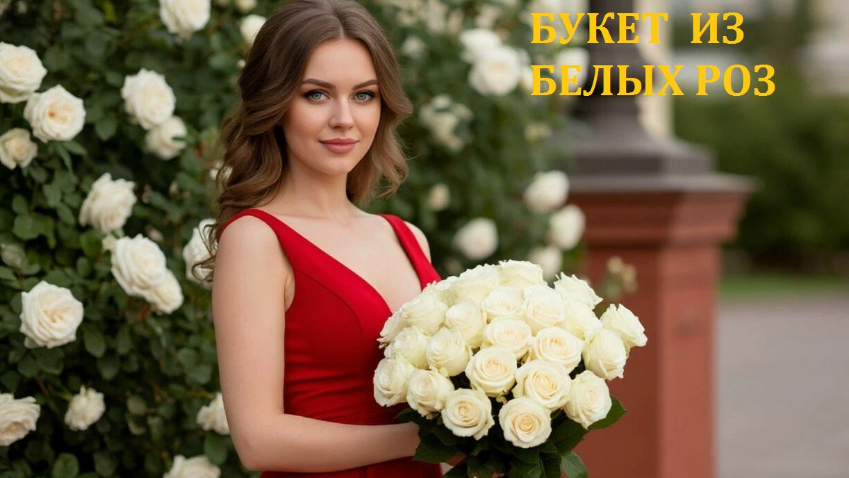 #иринакруг  -Букет из белых  роз. Анимационный клип.