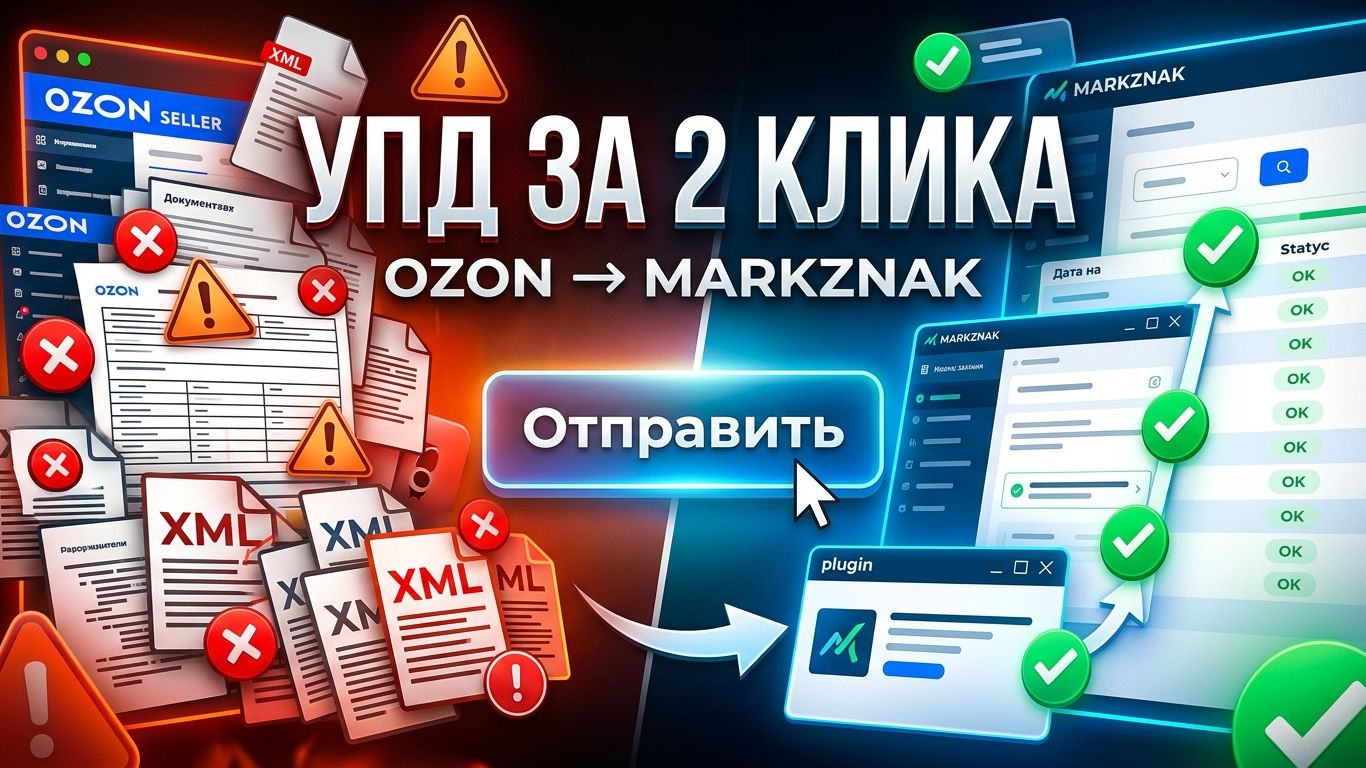 Прощай, рутина! Массовая отправка УПД с OZON в МАРКЗНАК за пару кликов