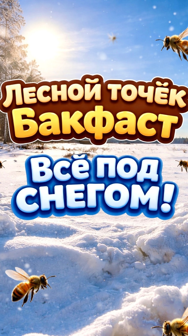 Лесной точёк Бакфаст☀️ Всё под снегом!