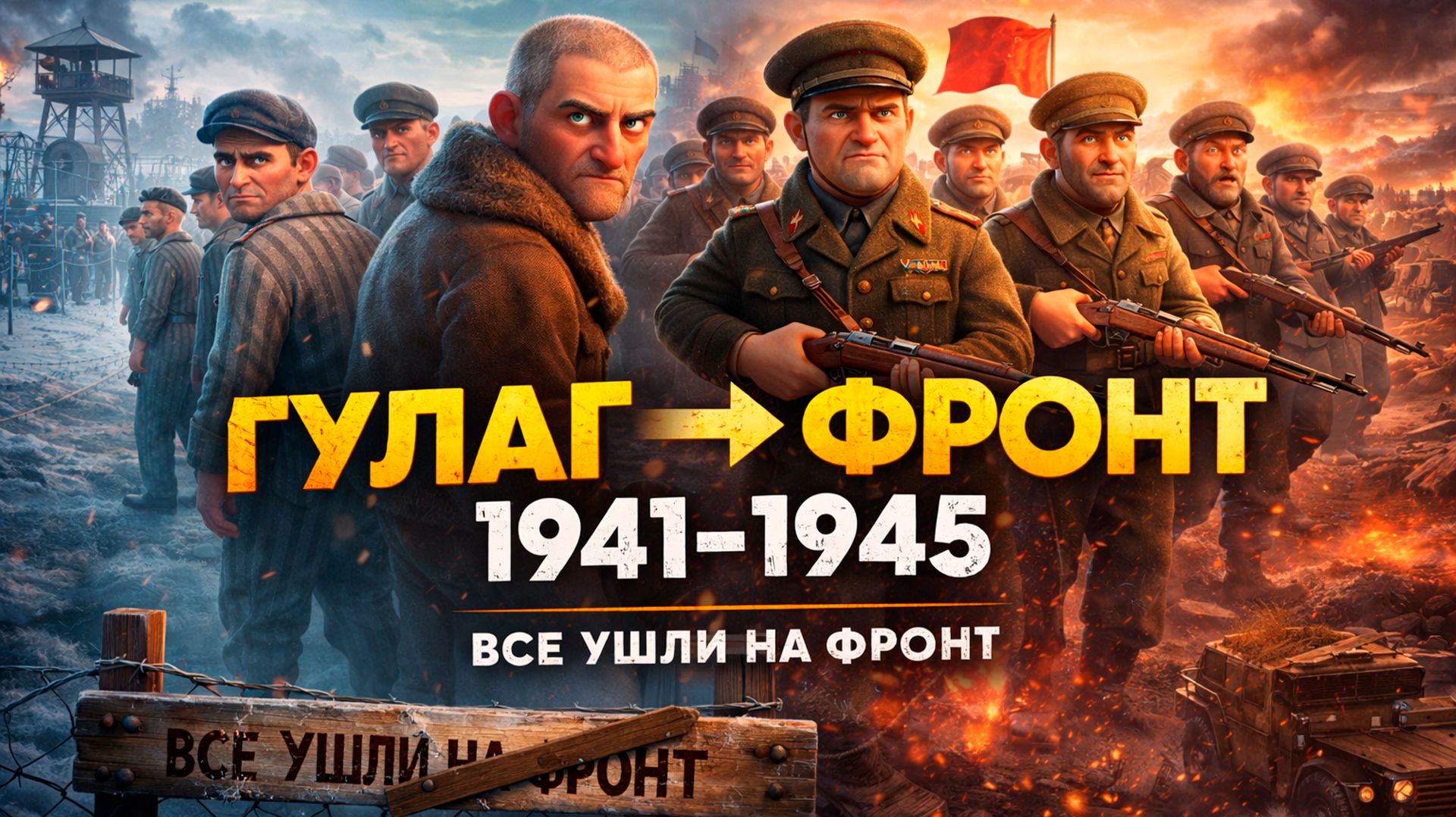 "ВСЕ УШЛИ НА ФРОНТ" — ГУЛАГ, О КОТОРОМ НЕ РАССКАЖУТ | Мультфильм по песне В.С.Высоцкого