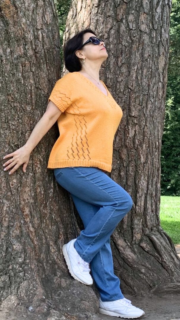 МК Футболка спицами из хлопка Лето