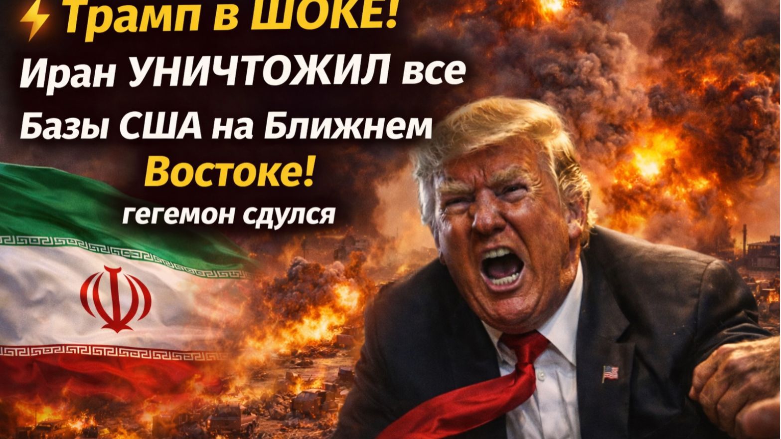 ⚡Трамп в ШОКЕ! Иран Уничтожил все Базы США на Ближнем Востоке! гегемон сдулся