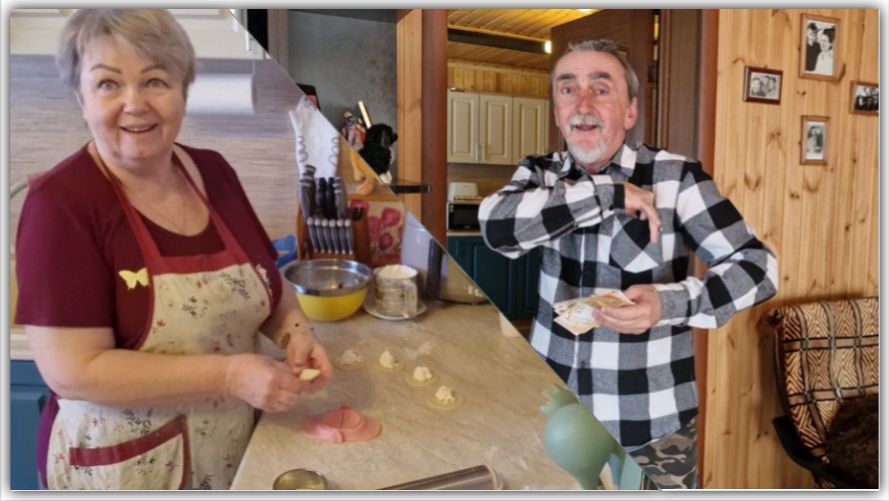 НАЛЕПИЛА ВАРЕНИКОВ, ЛЁШИК ПОДБИВАЕТ СВОИ БАБКИ, ЧТО ОБЕДАЕМ.