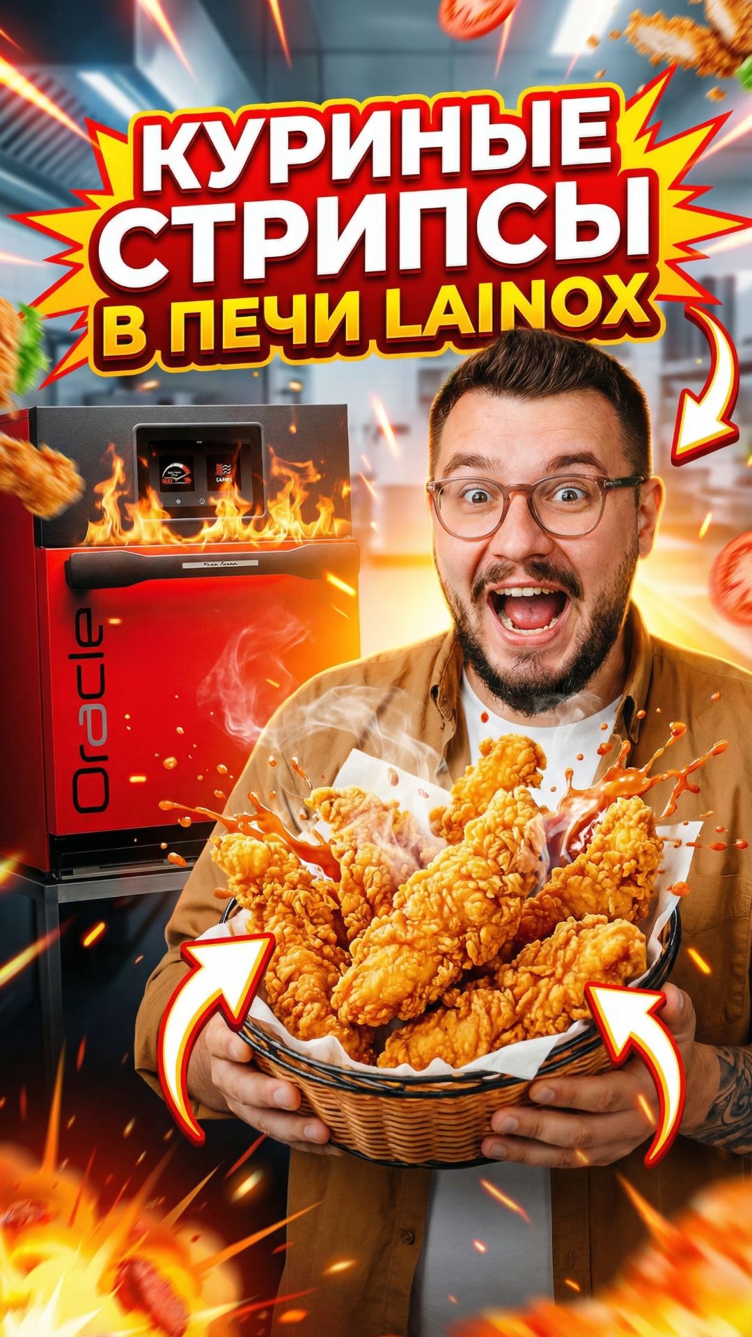 Как приготовить куриные стрипсы за 160 секунд на скоростной печи Lianox