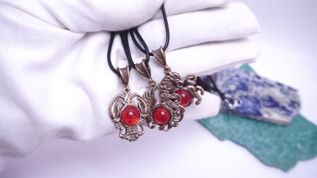 Подвеска Знак зодиака Лев Дева Рак янтарь бронза аксессуар кулон гороскоп 3883