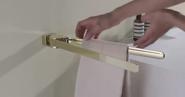 Полотенцедержатель Grocenberg AC0055GO 43,2 см, поворотный, двойной, золотой