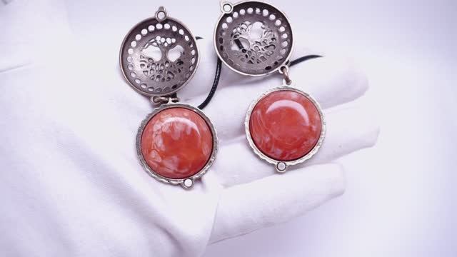 Медальон Древо Жизни янтарь бронза винтажный стиль модный аксессуар кулон подвеска 2616 Хорошие Вещи