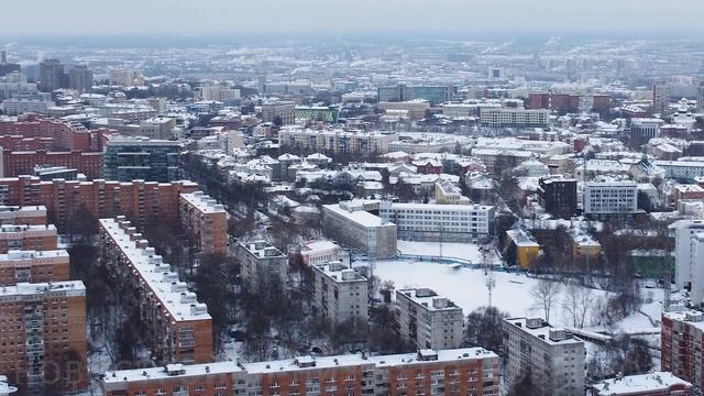 Вид с высоты на стадион "Водник" // Нижегородский р-он, ул. Алексеевская, 30а // Февраль 2022