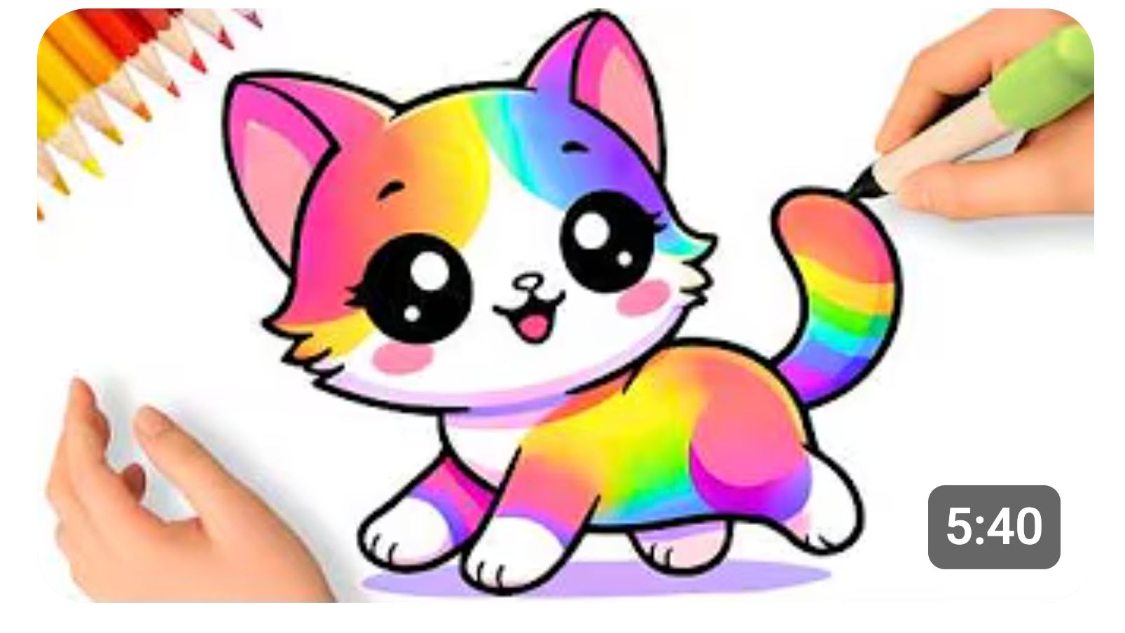 КАК НАРИСОВАТЬ ПРОСТОГО КОТЕНКА  КАВАЙИ 🐈✨