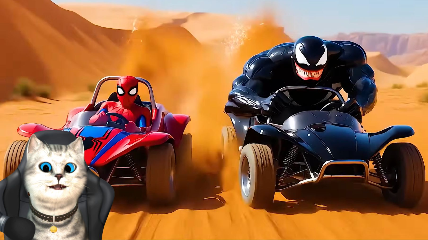 Человек паук в невероятной гонке против Венома, Халка, Джокера и других Мультфильм