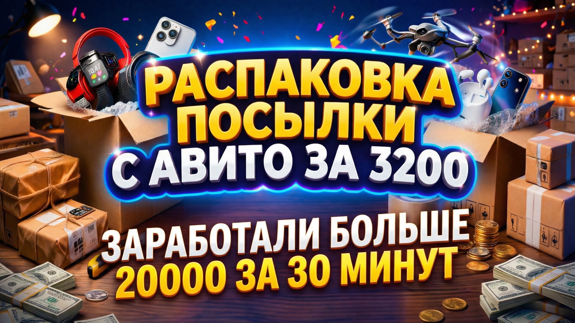 Заработали больше 20000 рублей за 30 минут на посылках. Распаковка посылок с Авито за 3200 рублей.