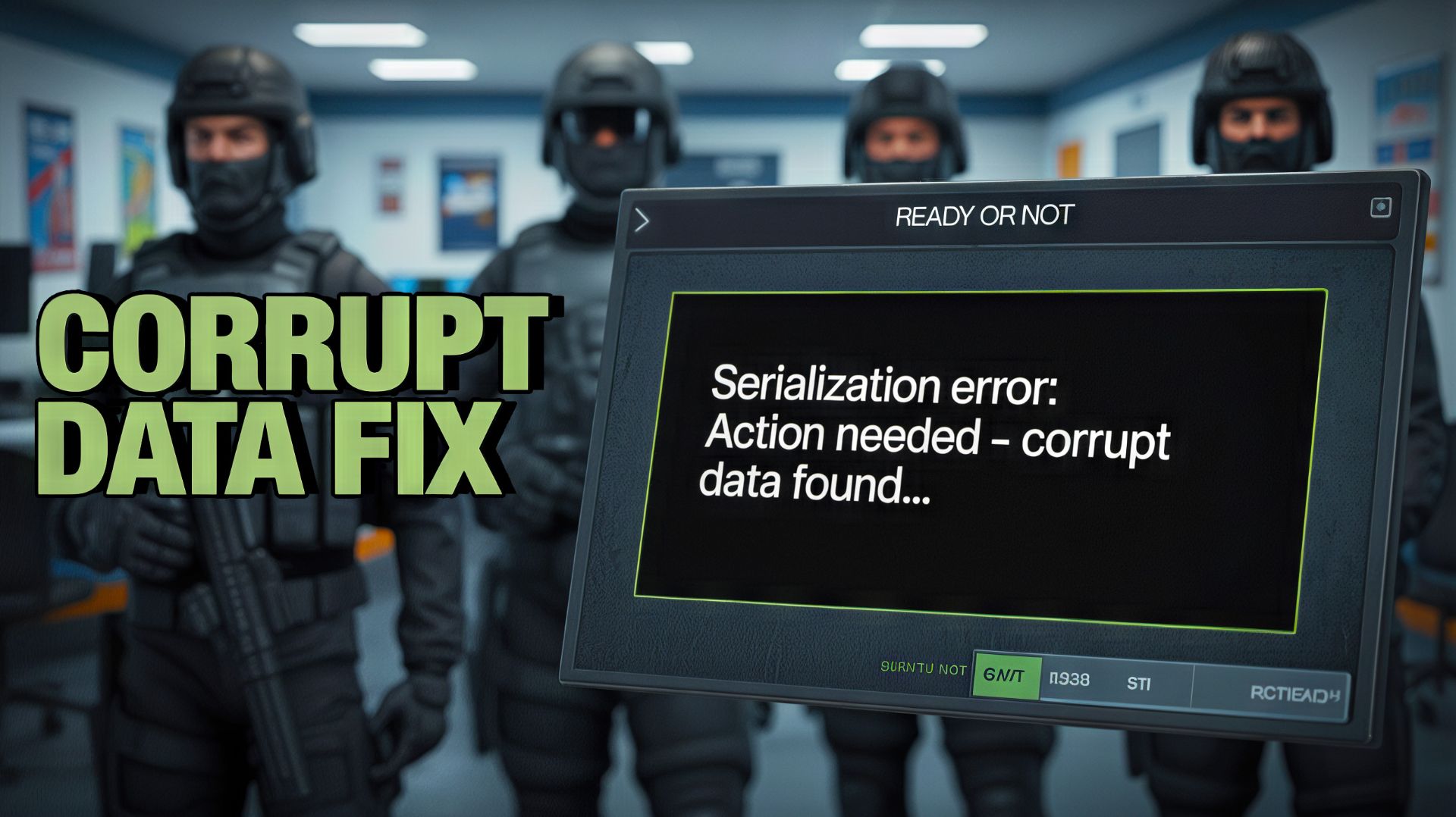 Ошибка "Serialization Error : Action Needed - Corrupt data found,..." при запуске Ready or Not