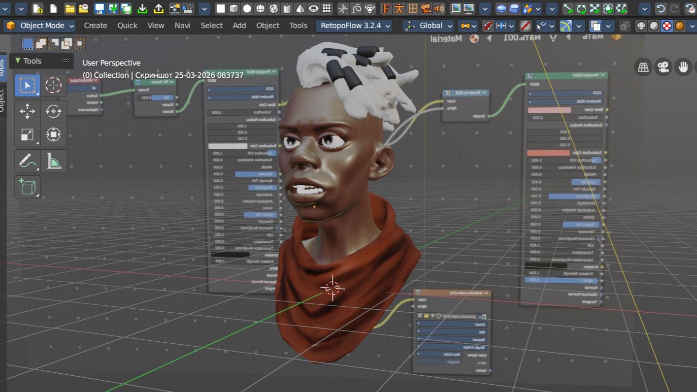 Bforartists Ноды для цвета кожи