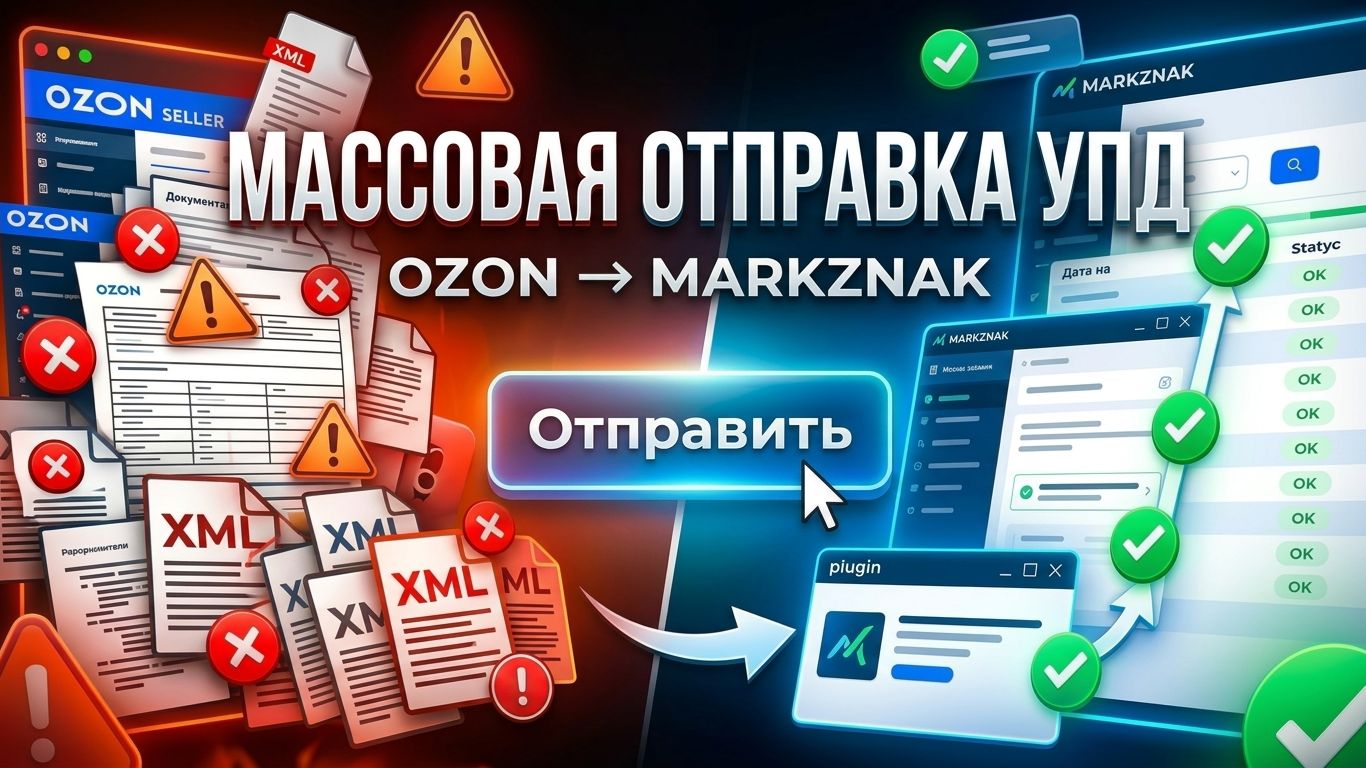 Массовая отправка УПД с OZON в МАРКЗНАК за пару кликов