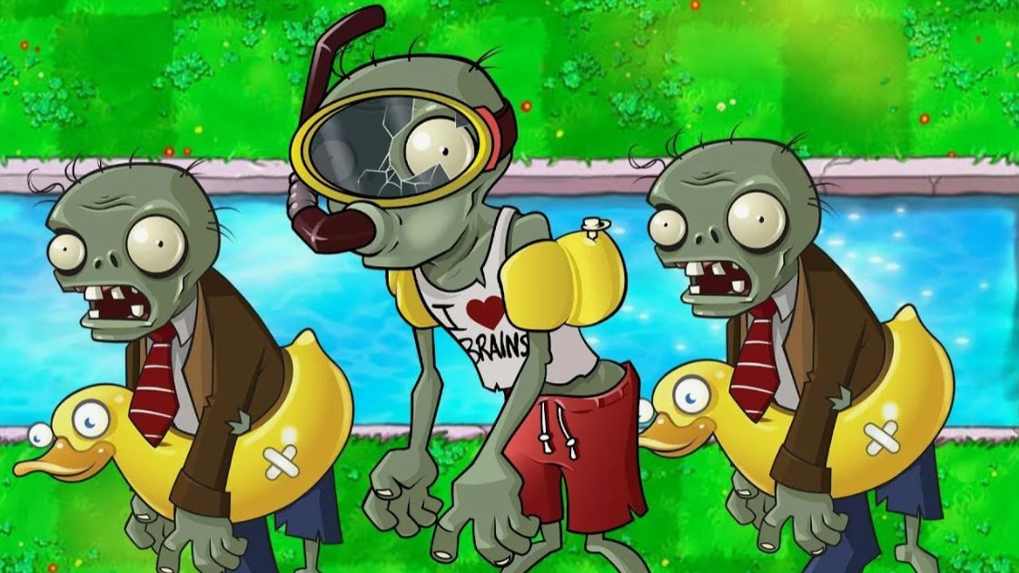 Злые Зомби жестко атакуют бассейн.