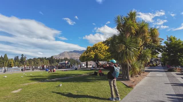 🇳🇿 Новая Зеландия, Квинстаун - мартовская вечерняя прогулка, Лейксайд и центр города 4K / 2026