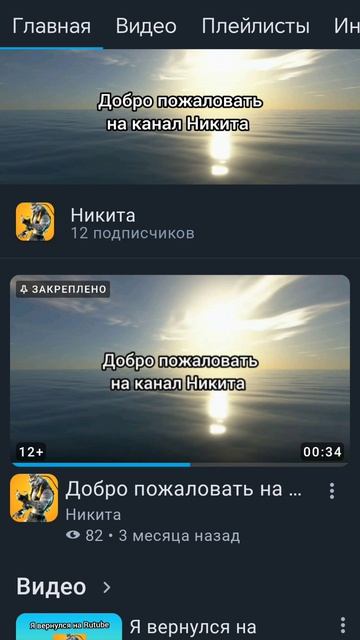 У меня 12 подписчиков на моём канале на Rutube