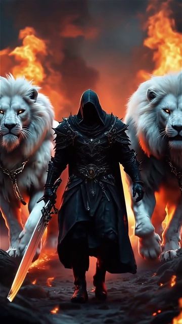 Страж преисподнии со своими снежными львами + ЖМИ подписаться #фэнтези, #fantasyart, #фэнтезиарт