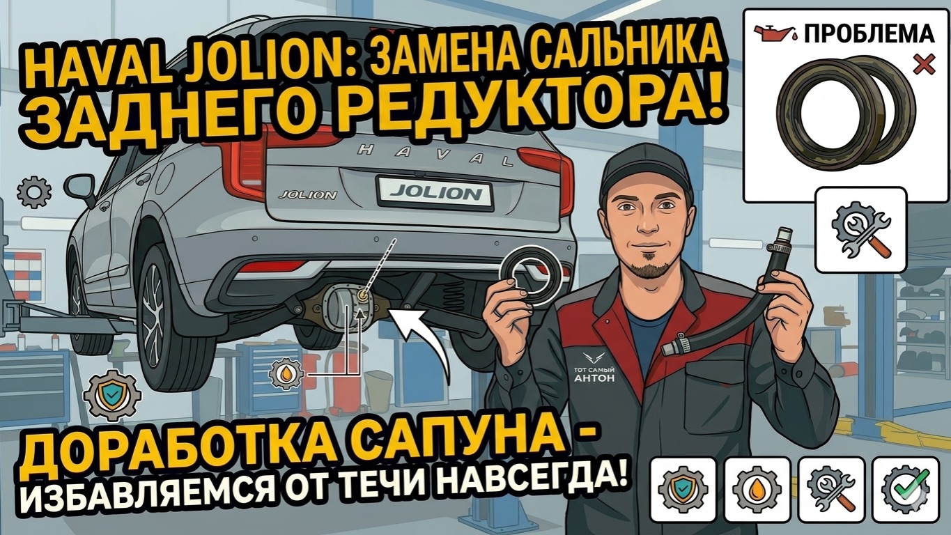 Haval Jolion: Замена сальника редуктора и важная доработка сапуна
