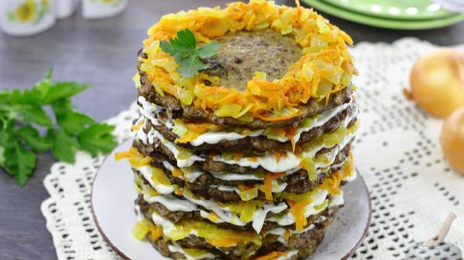 ПЕЧЁНОЧНО-МЯСНОЙ ТОРТ