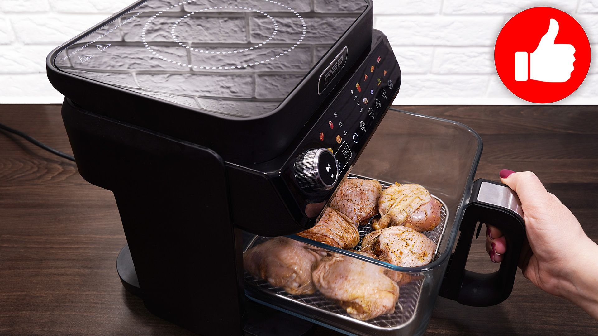 Если мне лень готовить ужин! Рецепт куриных бедрышек в аэрогриле! Кухонная станция RED MC550