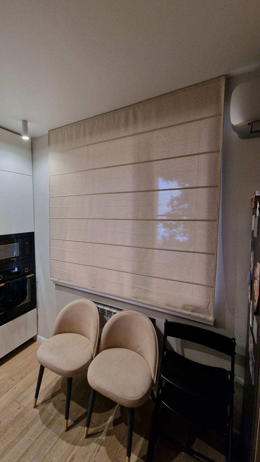 Ткань Шале. Темно-бежевый. Римская шторы