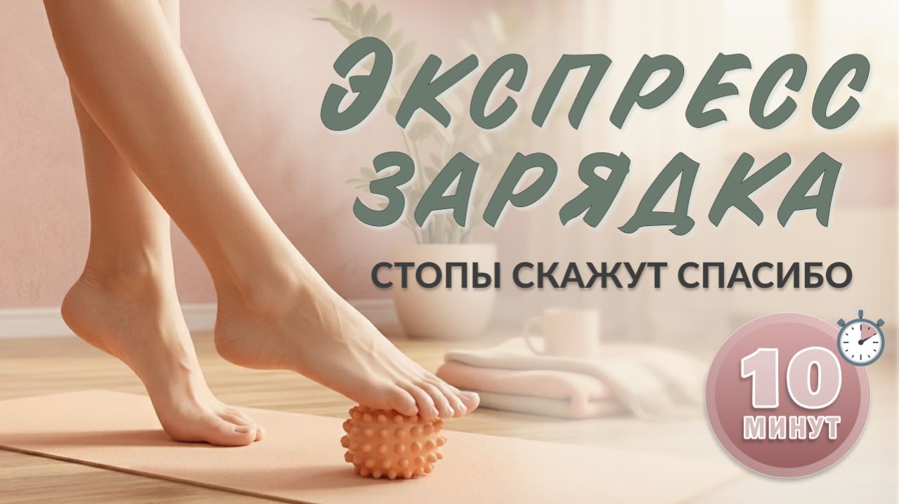 Здоровые стопы | Экспресс-зарядка с мячиком | 10 минут заботы