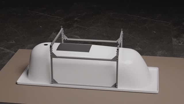 Установка каркасной подставки ванн производства ПАО"ВИЗ"