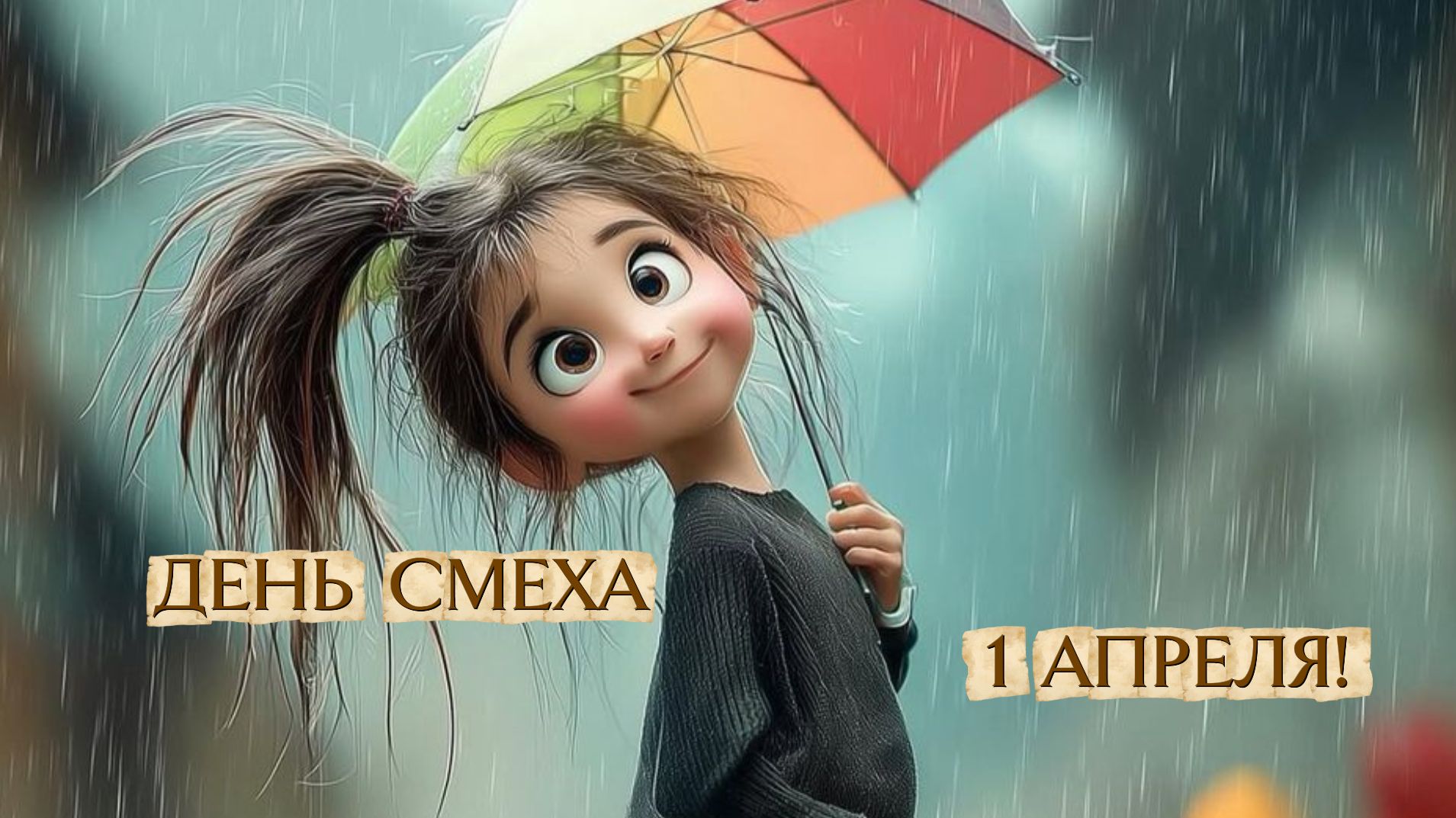 ДЕНЬ СМЕХА 1 АПРЕЛЯ! Прикольная музыкальная открытка поздравления! 😂✨