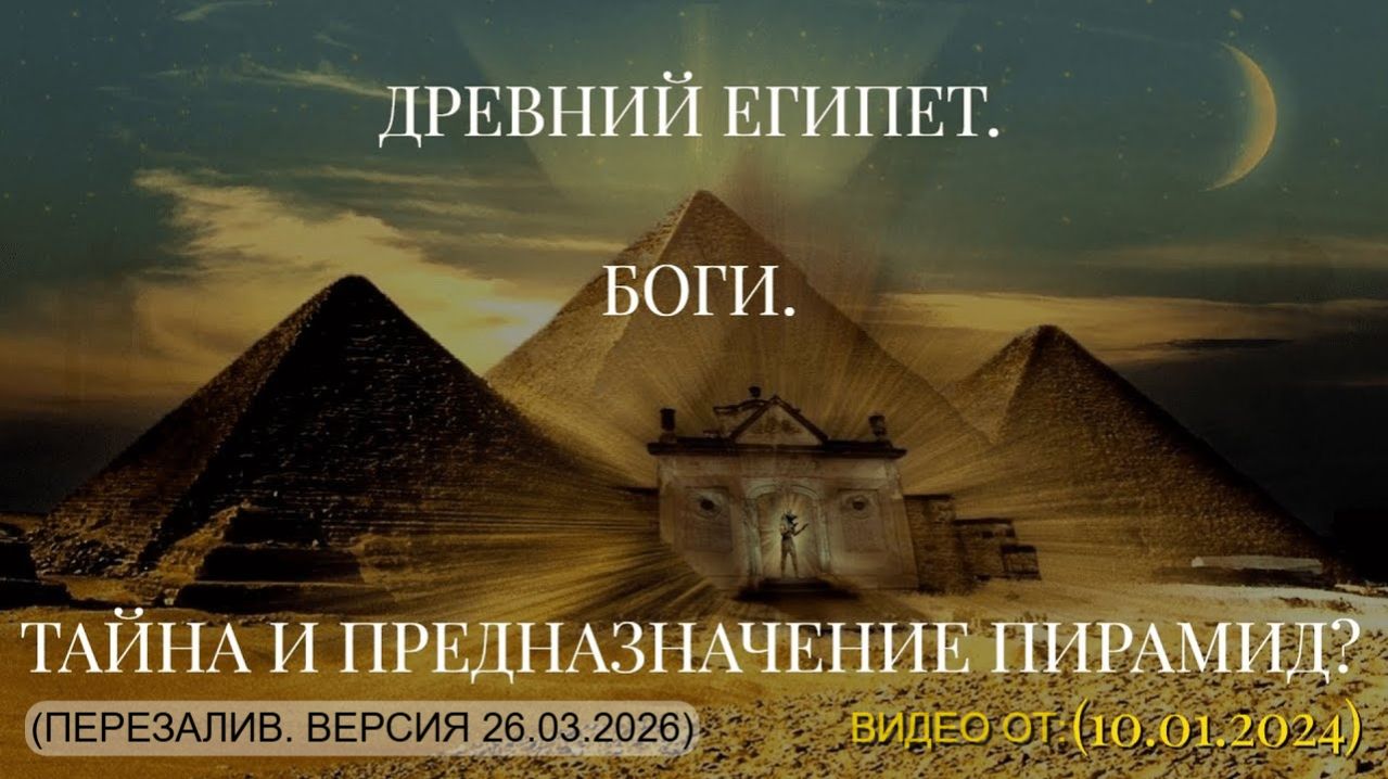 ДРЕВНИЙ ЕГИПЕТ. БОГИ. ТАЙНА И ПРЕДНАЗНАЧЕНИЕ ПИРАМИД? (10.01.2024) ПЕРЕЗАЛИВ. (ВЕРСИЯ 26.03.2026)
