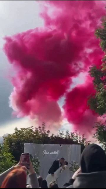 Дымовой салют на регистрацию бракосочетания. Организация свадебных фейерверков.